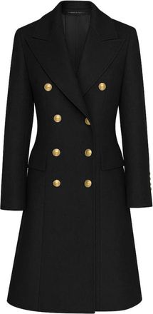 Loro Piana Femme, Manteaux, Noir, Taille: 38 FR Fabric Masterpiece Manteau Crois&eacute;