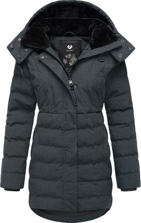 Ragwear Damen wasserdichter Wintermantel Steppmantel mit Kapuze Ashanta Dark Grey Gr. XXL