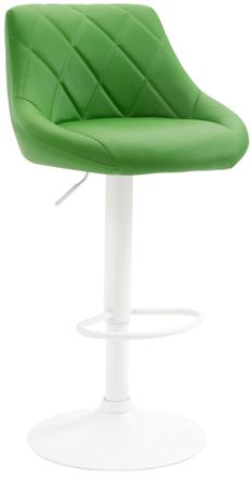 Clp Barhocker Lazio Mit Kunstlederbezug I Drehbarer Thekenhocker Mit Fu&szlig;st&uuml;tze I H&ouml;henverstellbarer Barstuhl Mit Trompetenfu&szlig;, Farbe:gr&uuml;n, Gestell Farbe:w