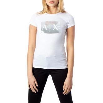 A|X Armani Exchange Wei&szlig;e Baumwolle Fr&uuml;hling/Sommer Damen T-Shirt - - Tops - Damen - Wei&szlig; - L