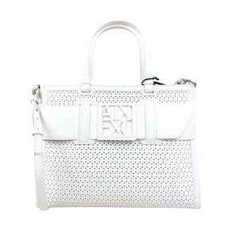 A|X Armani Exchange Femme, Sacs, Blanc, Taille: ONE Size Susy Laser Cut Big Tote