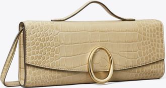 Tory Burch Clutch mit Piercingdetail und Krokopr&auml;gung