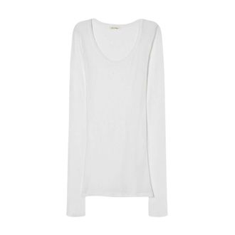 American Vintage Femme, Tops, Blanc, Taille: 38 FR Haut Manches Longues Massachusetts