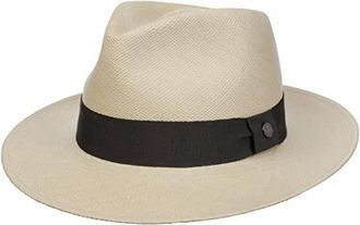 Lierys Chapeau Panama Vendello Bogart Femme/Homme - Made in Ecuador de Soleil DEte Plage avec Ruban Gros Grain, Grain Printemps-ete Ete - M (57-58 cm) Natur-