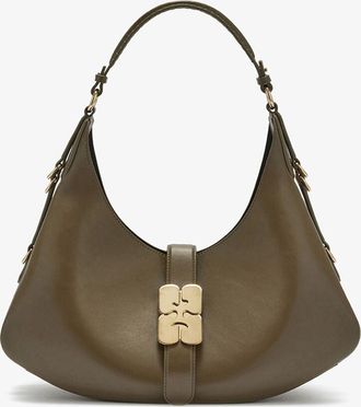 Ganni Petit sac vert Kat Port&eacute; &Eacute;paule En Cuir Recycl&eacute; - Pour Femme