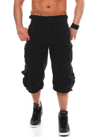 Jetlag Herren Cargo Shorts 007 B Loose Fit 3/4-lang Black 5XL