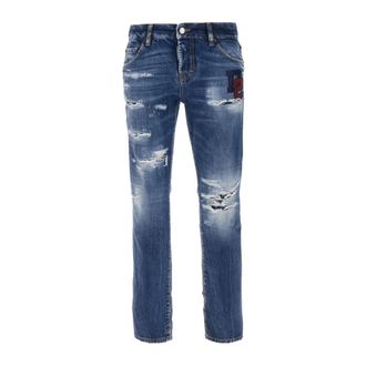 Dsquared2 Distressed Cropped Jeans - - Jeans - Damen - Blau - L