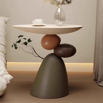 Generic Modern Irregular Side Table Sofa Small End Table Decorative Nightstand No Assembly Required for Living Room, Bedroom, Bedside, Apartment