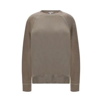 James Perse Femme, Sweatshirts et sweats &agrave; capuche, Beige, Taille: 36 FR T-shirt &agrave; Manches Longues en Jersey de Coton avec Col Ras du Cou C&ocirc;tel&eacute;