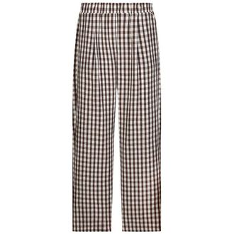 Liu Jo Pantalon vichy en lin m&eacute;lang&eacute;