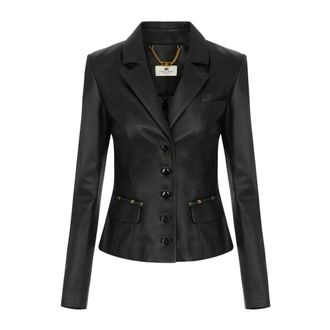 Elisabetta Franchi Damen, Jacken, Schwarzk, MGr&ouml;&szlig;e