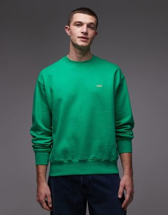 Vans Oversize-Sweatshirt in Gr&uuml;n mit Logo links auf der Brust