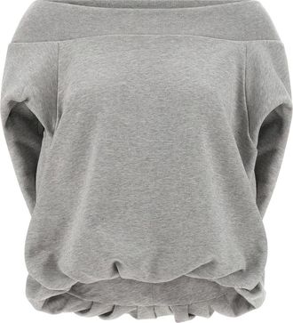 Dries Van Noten Femme, Sweatshirts et sweats &agrave; capuche, Gris, Taille: 36 FR SweaT-shirt en m&eacute;lange de coton Hamels Dries Van Noten