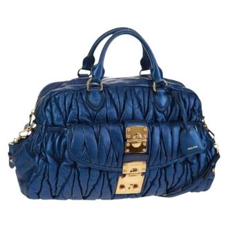 Miu Miu Sac &agrave; main en cuir Pre-owned - Femme - Pre-owned - Bleu - Taille: ONE Size