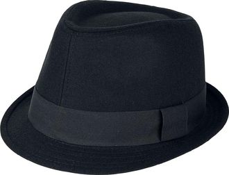 RED by EMP Unisex schwarzer Hut mit Garniturband und schmaler Krempe L-XL