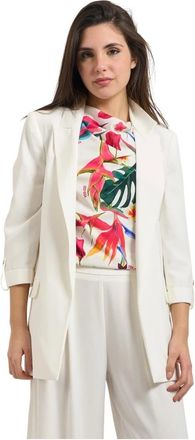Yes-Zee YES Zee, Femme, Vestes, Blanc, Taille: 40 FR Veste &agrave; Manches 3/4
