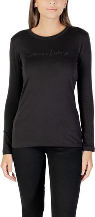 A|X Armani Exchange Womens Long Sleeve Front Big Signed Logo T-Shirt, Black, XL