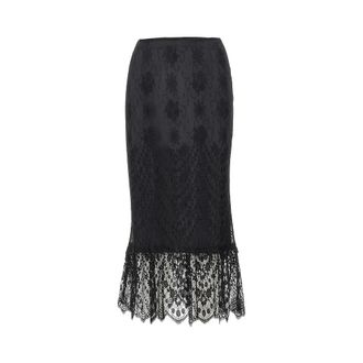 Dolce & Gabbana Jupe midi en dentelle Chantilly - Femme - Jupes - Noir - Taille: 42 FR