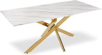Paris Prix Table Basse en Verre Olaze 120cm Effet Marbre