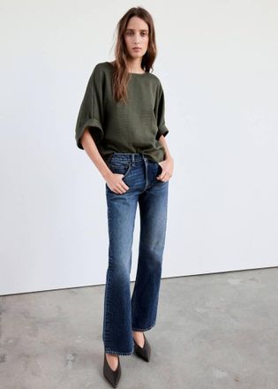 Mango Blouse fluide &agrave; manches retrouss&eacute;es vert - Femme - XS - MANGO