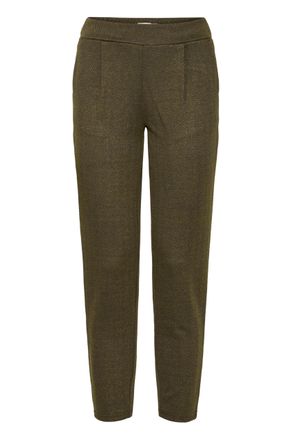 Ichi IHKATE Jacquard Damen Hose Stoffhose mit Eingrifftaschen Paspeltaschen Gummizug leicht elastisch Regular fit, Größe:XL, Farbe:Black/Lizard Herringbone