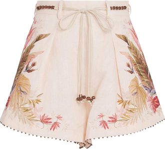 Zimmermann Linen Palm Ascension Shorts Size XXS