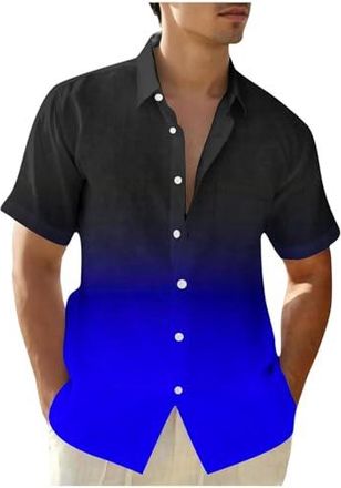 Generic Chemise &agrave; manches courtes pour homme, style d&eacute;contract&eacute;, classique, col rabattable, &eacute;l&eacute;gant, extensible, l&eacute;ger et confortable, chemise boutonn&eacute;e pour 