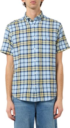 GANT Herren REG Classic Oxford SS Shirt Hemd, Rich Blue, Medium