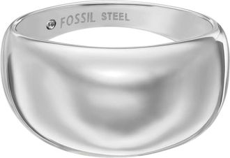 Fossil Damen-Edelstahlband Ringe, 8, Ankersilber