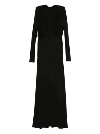 Stella McCartney robe longue à détails drapés - Noir