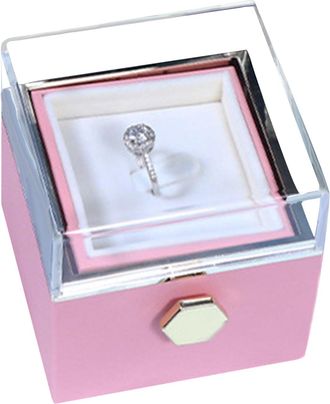 Generico F&uuml;r Schmuckringe mit Rosen, doppeltes offenes Blumenetui, 153 g, Rosen-Organizer mit roten Ringen, handgefertigt, elegante Pr&auml;sentation von Angeboten 