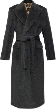 Dolce & Gabbana Langer Mantel mit G&uuml;rtel - - Coats - Damen - Grau - XS