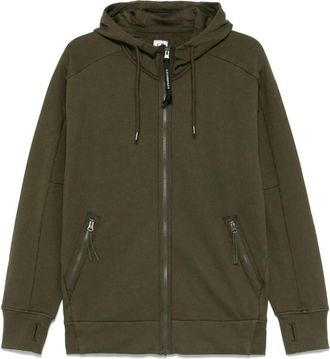 C.P. Company C.p. Company, Homme, Sweatshirts et sweats &agrave; capuche, Vert, Taille: S Sweat &agrave; Capuche Khaki Avec Fermeture &Eacute;clair Goggles