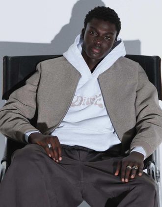 Jack & Jones bomber &agrave; effet laine beige-Neutre