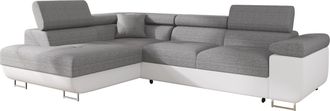 Mirjan24 Ecksofa Torezio mit Bettkasten, Einstellbare Kopfstützen, Sofa mit Schlaffunktion, Eckcouch für Wohnzimmer, Polsterecke, L-Form Couch mit Bettfunktion