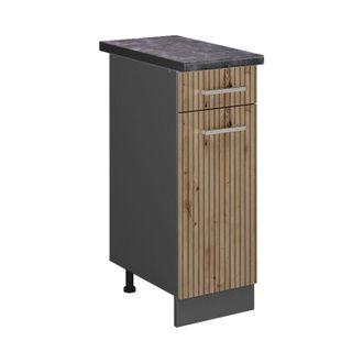 Vicco Meuble cuisine R-Line, Ch&ecirc;ne Artisan, 30 cm, pt Anthracite