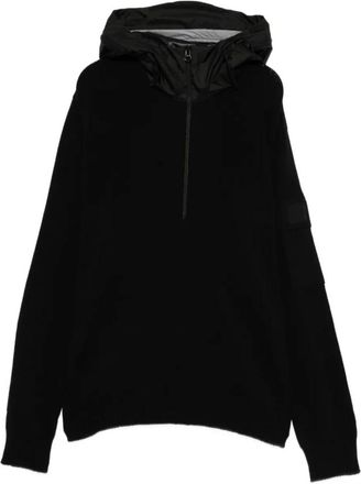 C.P. Company C.p. Company, Homme, Sweatshirts et sweats &agrave; capuche, Noir, Taille: L Pull &agrave; capuche zipp&eacute; &agrave; moiti&eacute;