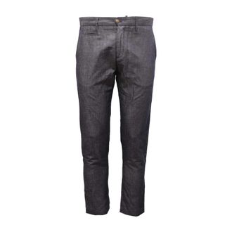 Officina36 Baumwoll-/Leinen-Denim-Hose - - Trousers - Herren - Blau - XS
