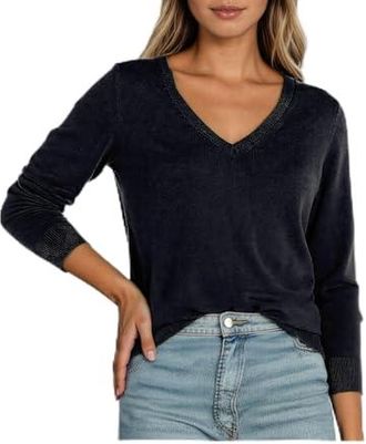 Generic Pull en tricot &eacute;l&eacute;gant &agrave; col roul&eacute; pour femme - V&ecirc;tement dhiver doux et d&eacute;contract&eacute; - Haut &eacute;l&eacute;gant et chaud &agrave; col rond pour un confort quotidien, Noir