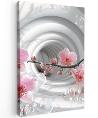 MuchoWow © Bilder Groß 80x120 cm XXL Wohnzimmer Deko Moderne Wandbild Kunstdruck auf Leinwand Bild Schlafzimmer über Bett Room Decor Geschenke Blumen - Tunnel 
