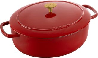 Ballarini Bellamonte Cocotte Bräter, Gusseisen, emailliert, oval, 31 cm, 5,5 l, Rot