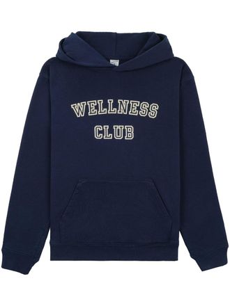 Sporty & Rich hoodie en coton &agrave; slogan imprim&eacute; - Bleu