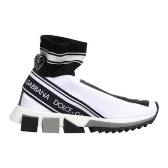 Dolce & Gabbana Schwarz Wei&szlig; Sorrento Socken Sneakers Schuhe - - Shoes - Damen - Wei&szlig; - 38 EU
