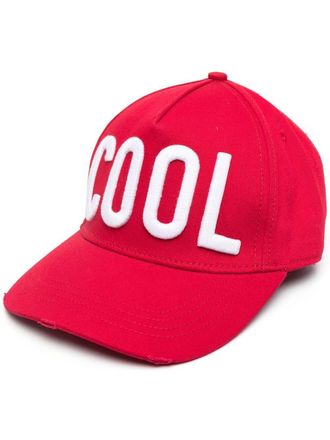 Dsquared2 casquette &agrave; slogan brod&eacute; - Rouge