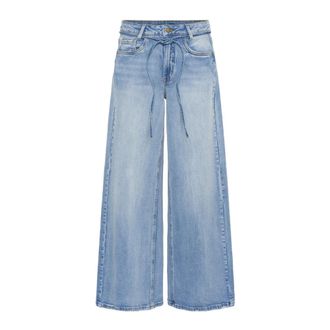 MY ESSENTIAL WARDROBE Weite Bein Hellblaue Retro Wasch Jeans - - Jeans - Damen - Blau - W30 L34