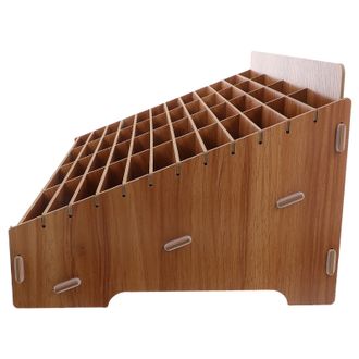 Supvox Handyaufbewahrungsbox mit 48 F&auml;chern Organizer f&uuml;r Klassenzimmer B&uuml;ro und Schule Braun Multifunktional f&uuml;r Handys und Taschenrechner