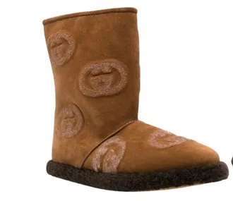 Gucci Tan Wuede/Wool GG Boots Size 37.5