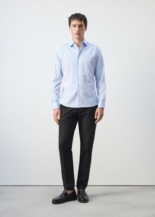 Mango Gestreiftes Slim Fit-Hemd aus Baumwolle himmelblau - Herren - XXL - MANGO MAN