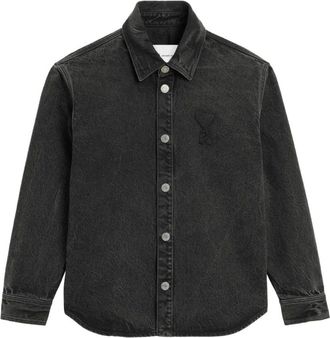 Ami Homme, Chemises, Noir, Taille: S Chemise en jean De Coeur