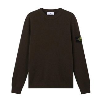 Stone Island Pullover aus reiner RWS-Wolle mit Rundhalsausschnitt - - Knitwear - Herren - Braun - XL